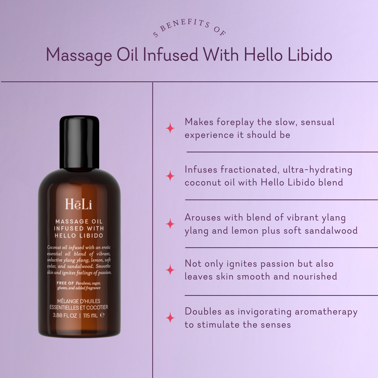 Hēli Massage Oil Infused With Hello Libido Pure Romance Canada
